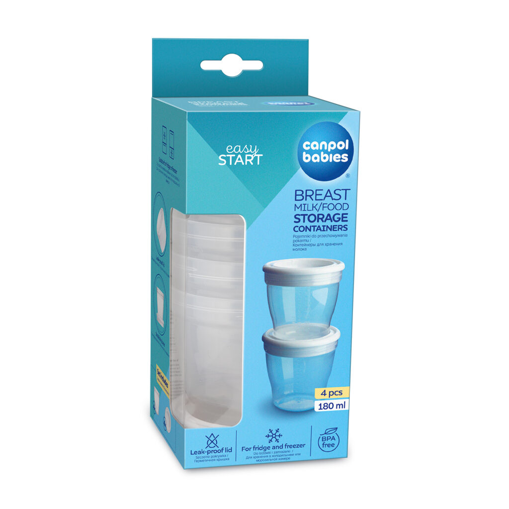 Canpol babies Breast Milk-Food Storage Containers 4 pcs 180ml | MiniMore