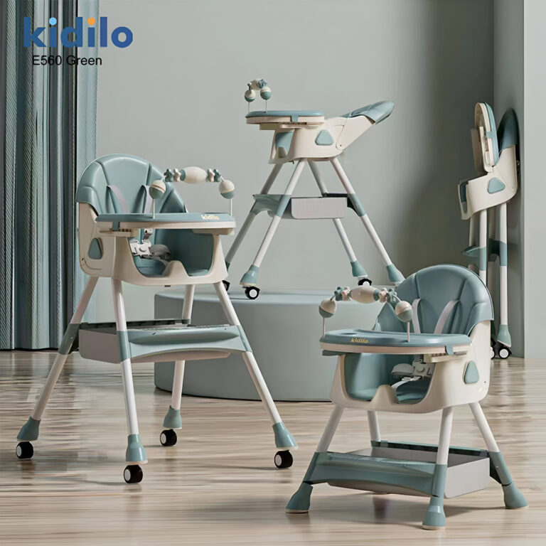 Top Baby Feeding Chair with Wheels & Safety Belt-mini more