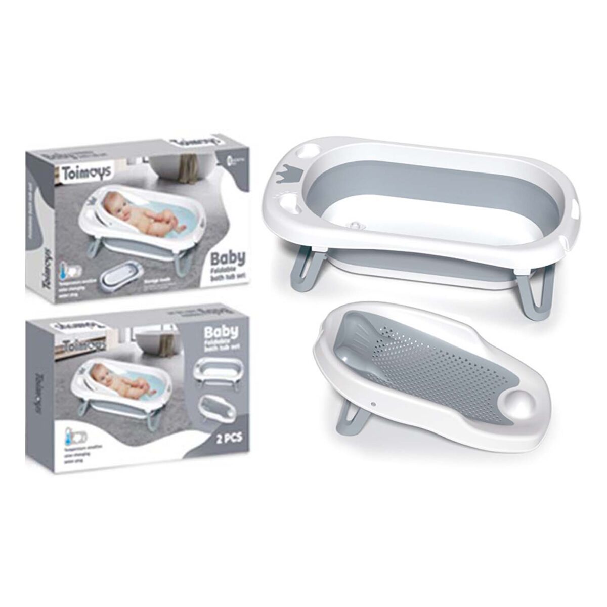 Toimoys 2in1 Baby Foldable Bath Tub Set | MiniMore